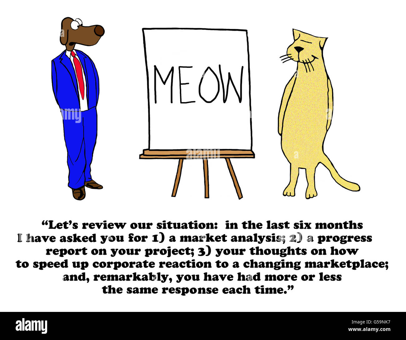 Business cartoon about a poor worker Stock Photo - Alamy