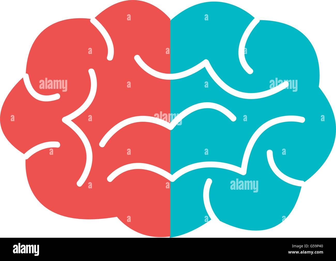 red and blue brain,vector graphic Stock Vector Image & Art - Alamy
