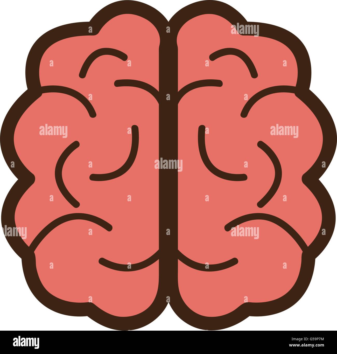 red brain front view,vector graphic Stock Vector Image & Art - Alamy