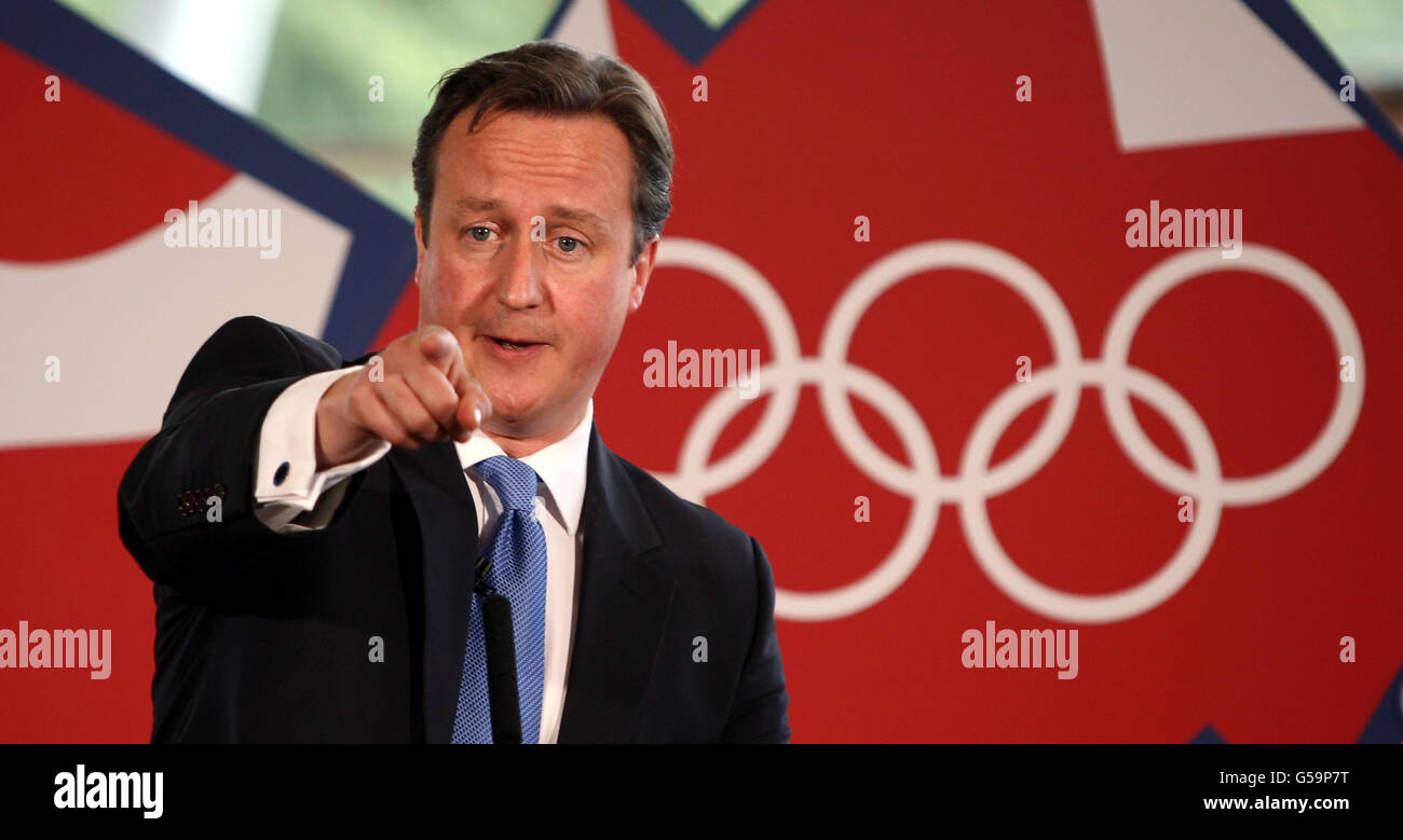 Cameron makes Olympics speech Stock Photo - Alamy