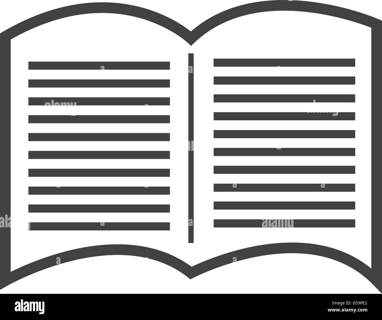 black and white open book,vector graphic Stock Vector Image & Art - Alamy