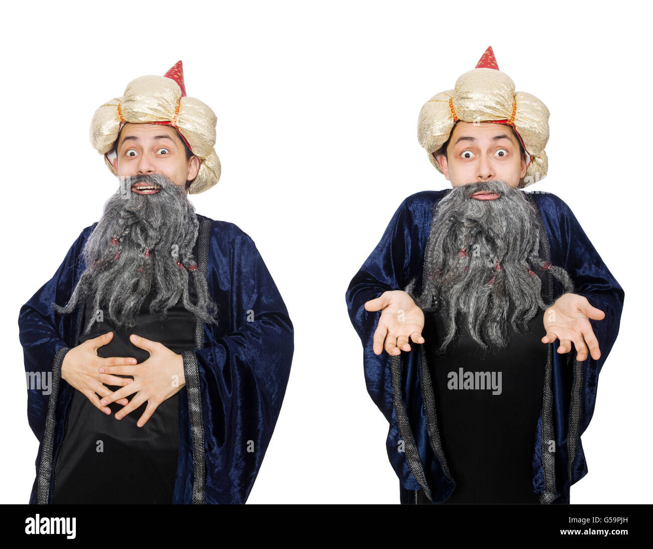 Funny wise wizard isolated on the white Stock Photo - Alamy