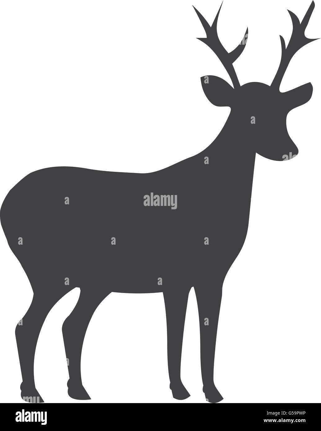 deer shadow side view,vector graphic Stock Vector Image & Art - Alamy