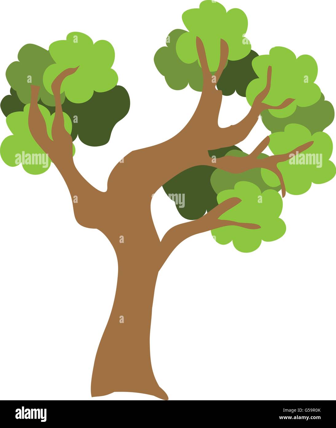 green tree with trunk,vector graphic Stock Vector Image & Art - Alamy