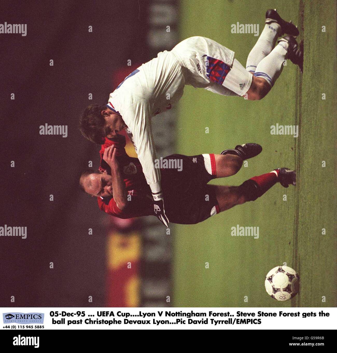 Uefa cup third round lyon v nottingham forest hi-res stock photography ...