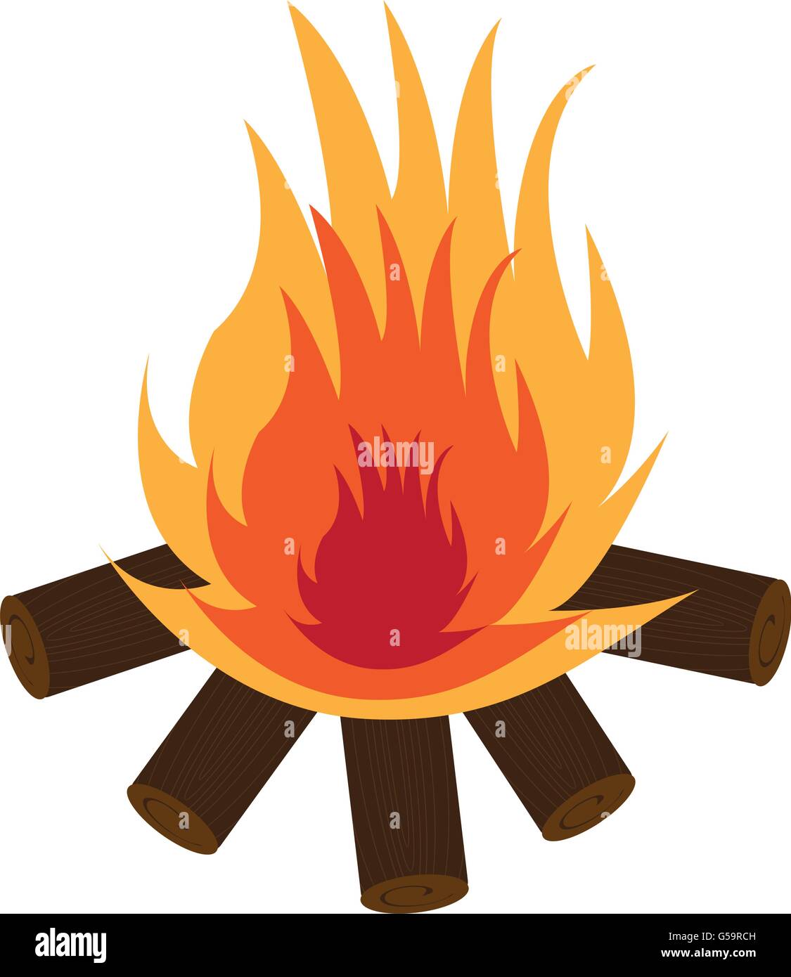 wooden logs with flame,vector graphic Stock Vector Image & Art - Alamy