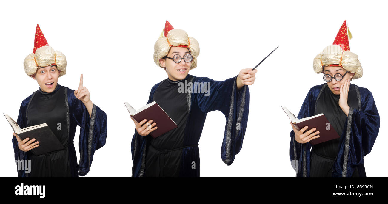 Funny wise wizard isolated on the white Stock Photo - Alamy