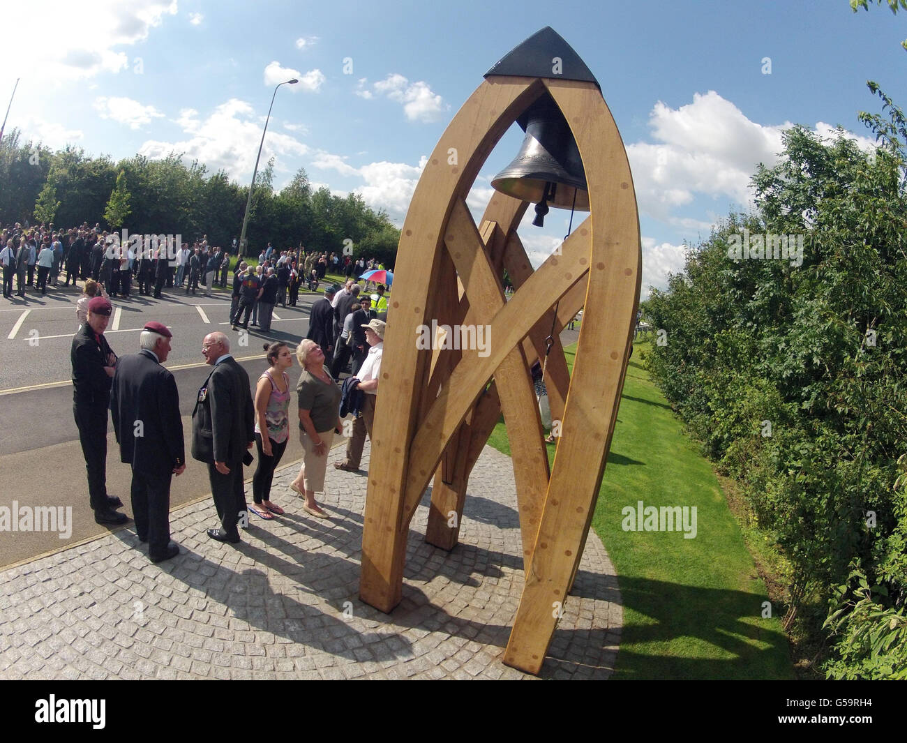 The new memorial bell in the Memorial Garden as the friends and ...