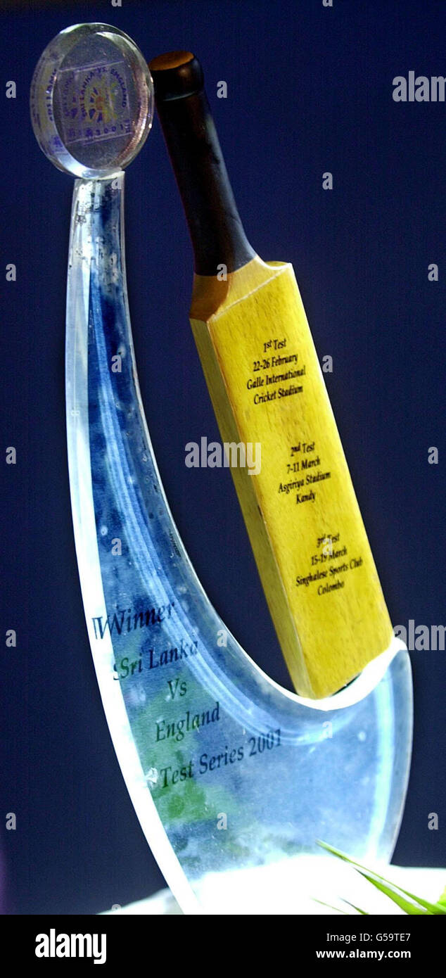 Sri Lanka cricket series trophy. The Sri Lanka versus England Test ...