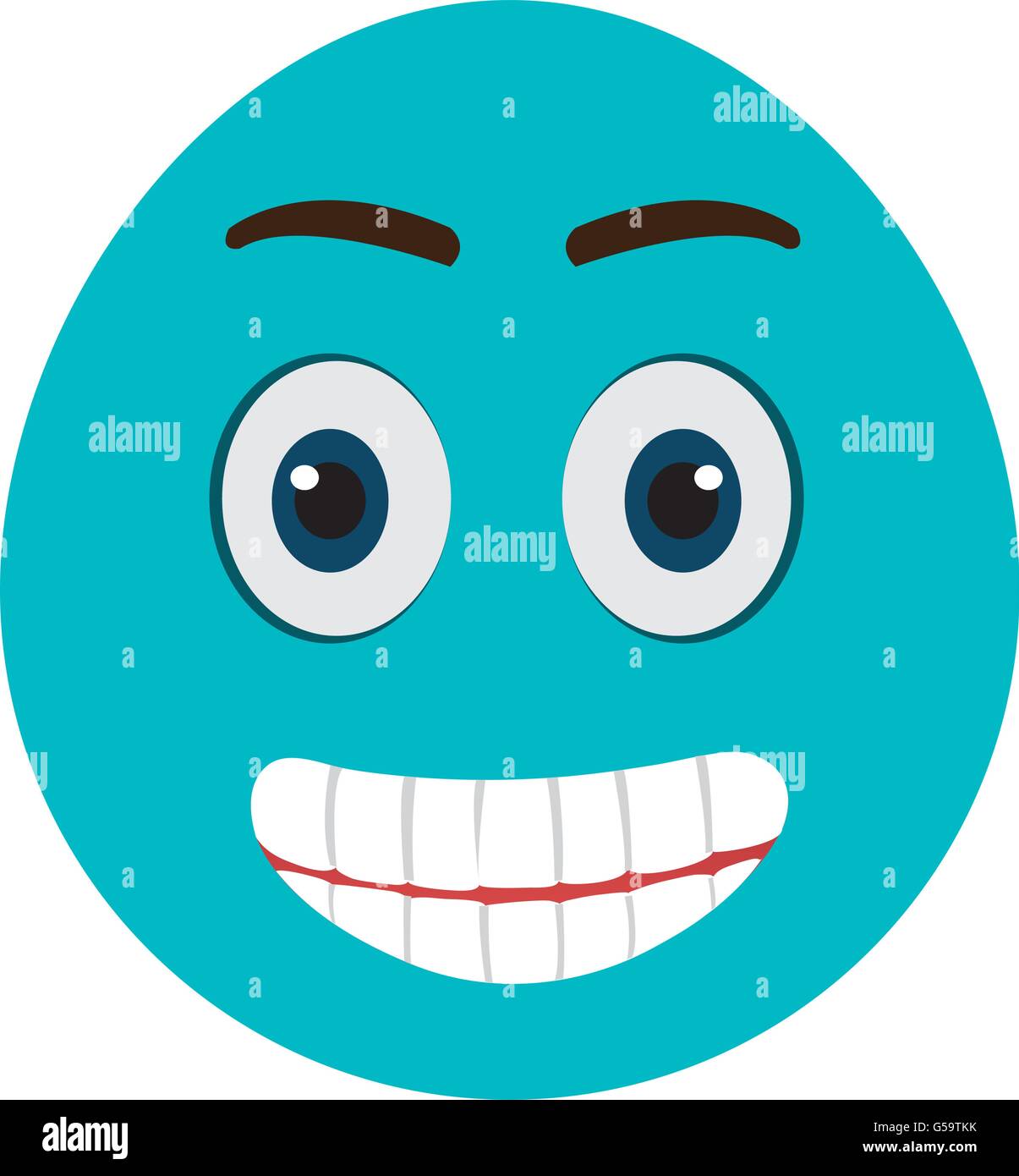 blue cartoon face smiling,vector graphic Stock Vector Image & Art - Alamy
