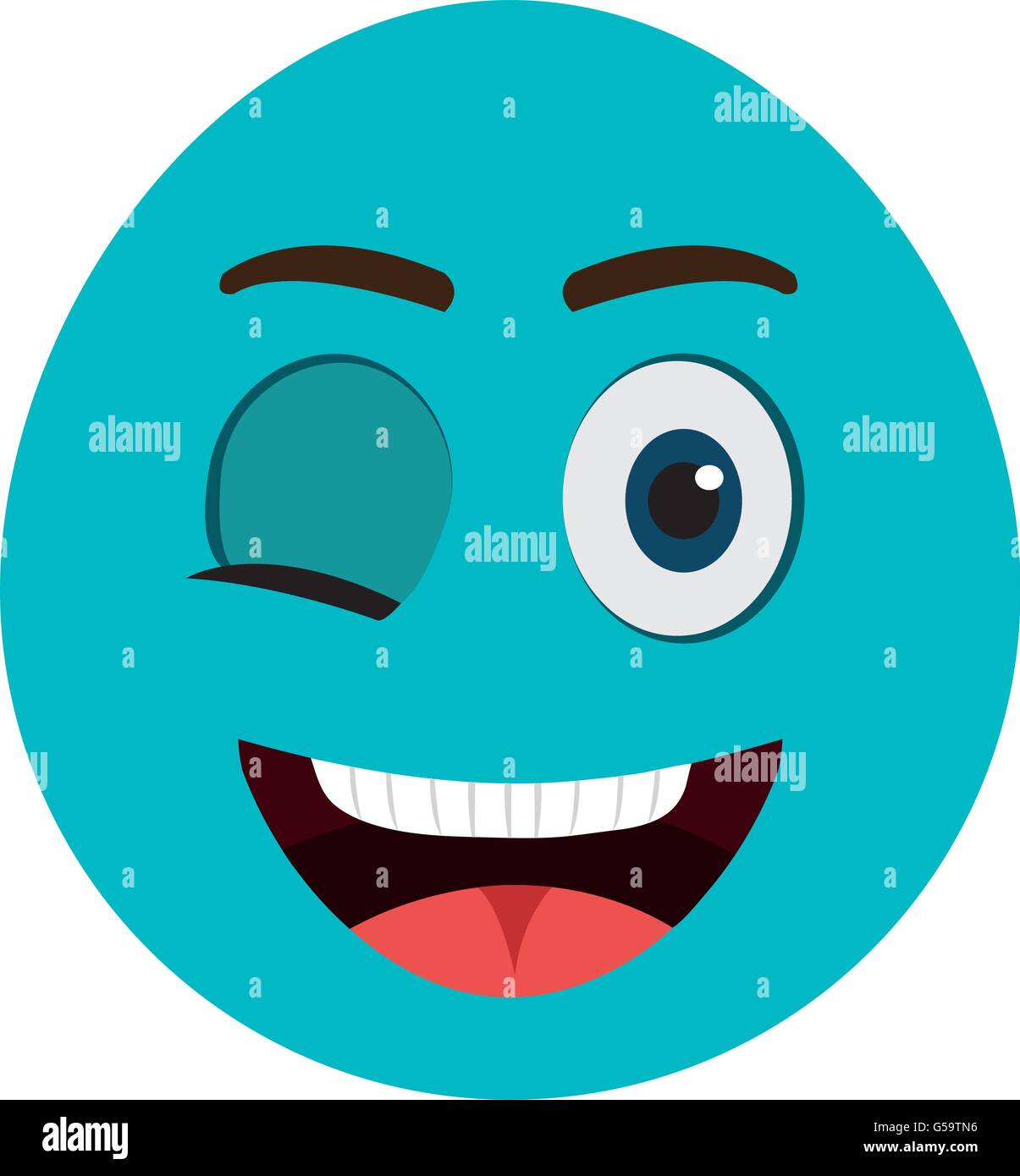 Emoticon winking sad comic hi-res stock photography and images - Alamy