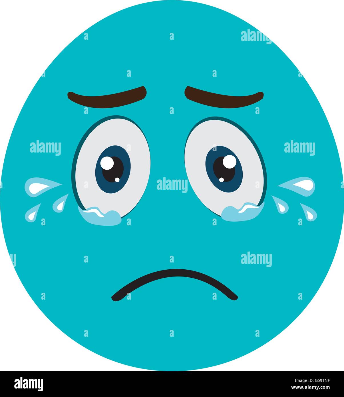 blue cartoon face crying,vector graphic Stock Vector Image & Art - Alamy