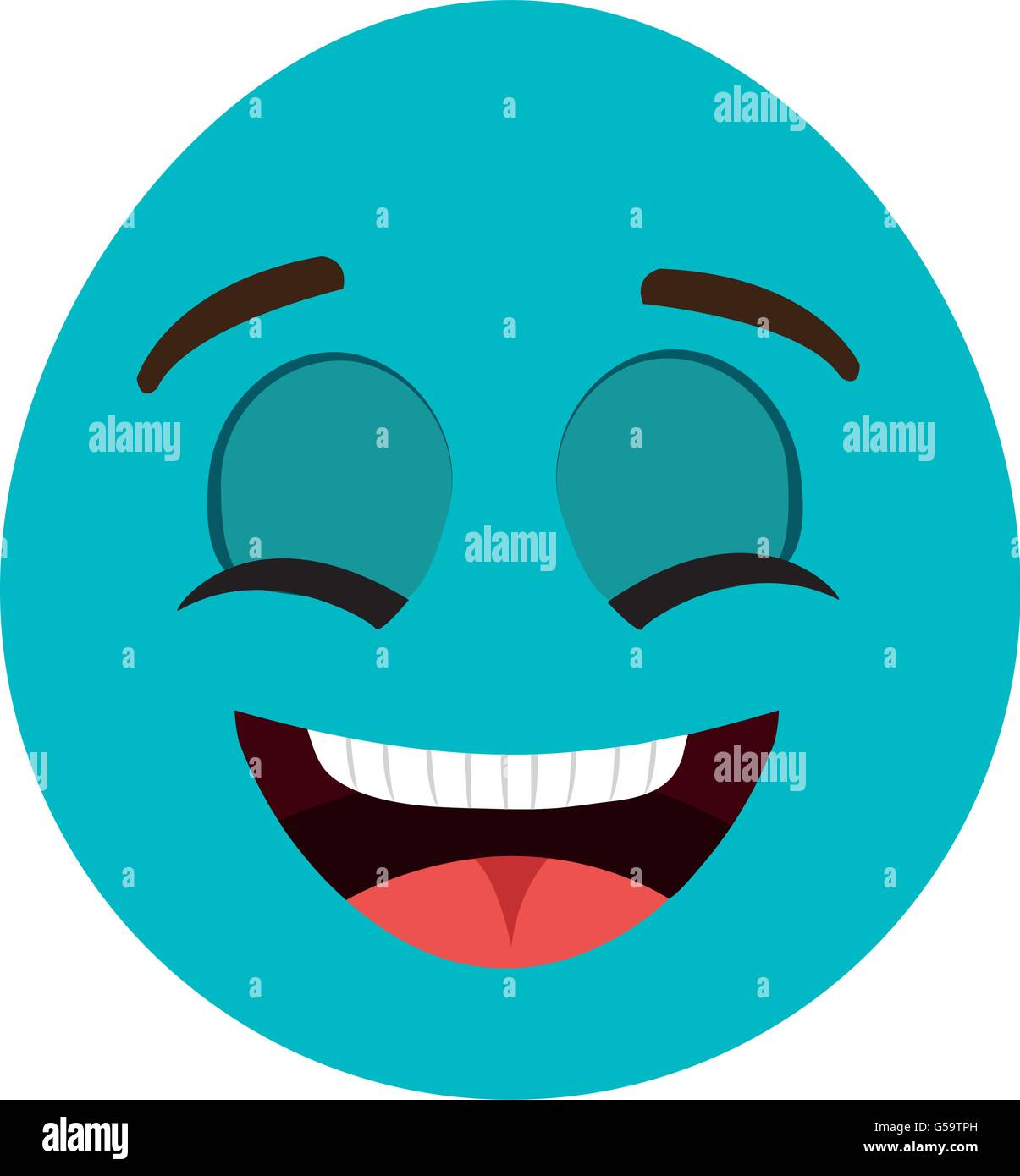blue cartoon face smiling,vector graphic Stock Vector Image & Art - Alamy