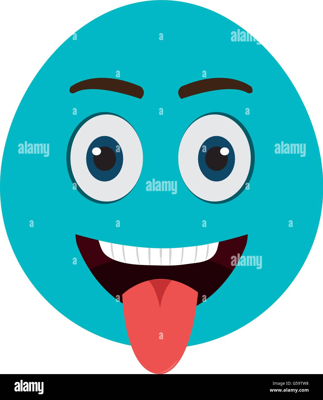 blue cartoon face with emotinal expression,vector graphic Stock Vector ...