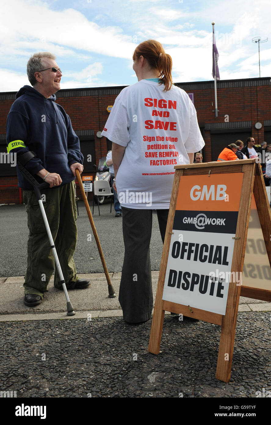 The picket line outside the Remploy factory in Leeds where disabled ...