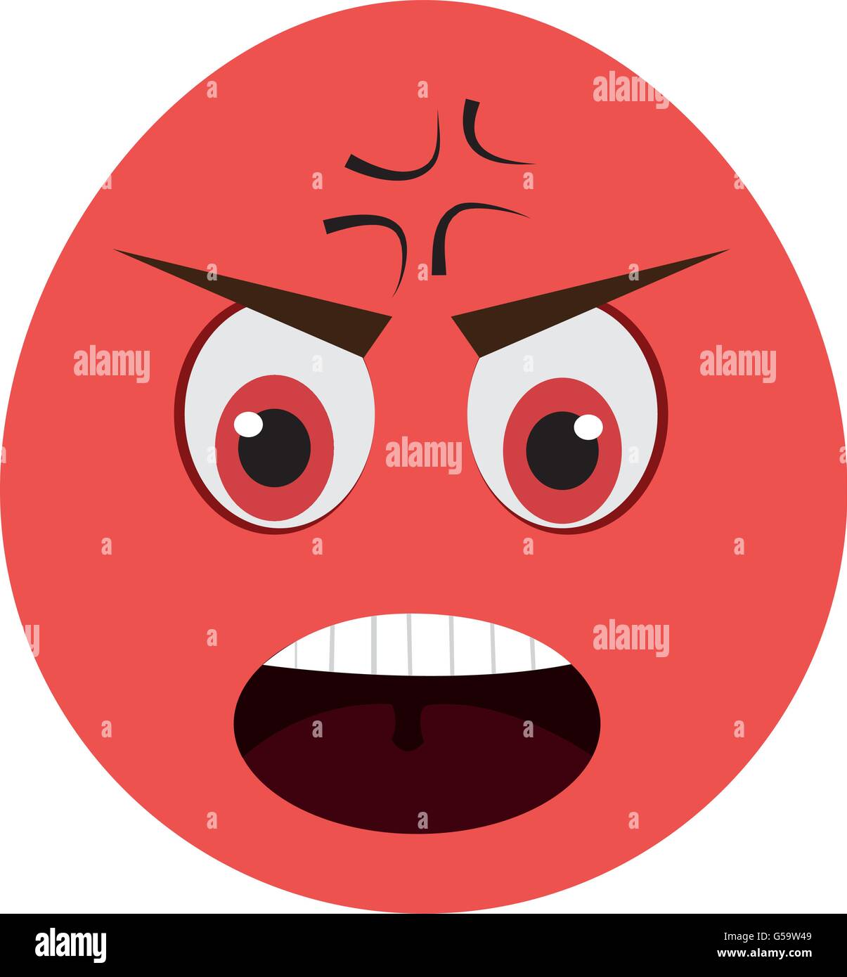 red cartoon face with angry expression,vector graphic Stock Vector ...
