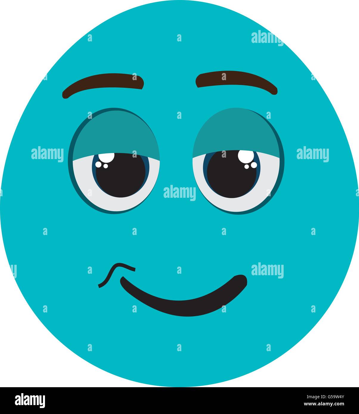 blue cartoon face with chill expression,vector graphic Stock Vector ...