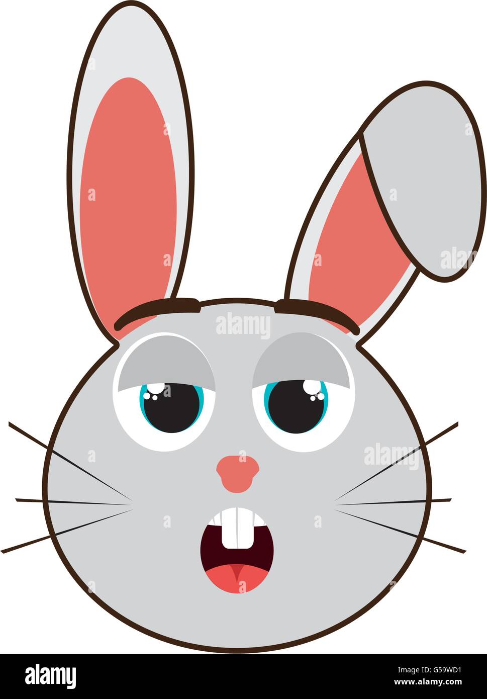 grey avatar rabbit with emotional face,vector graphic Stock Vector ...