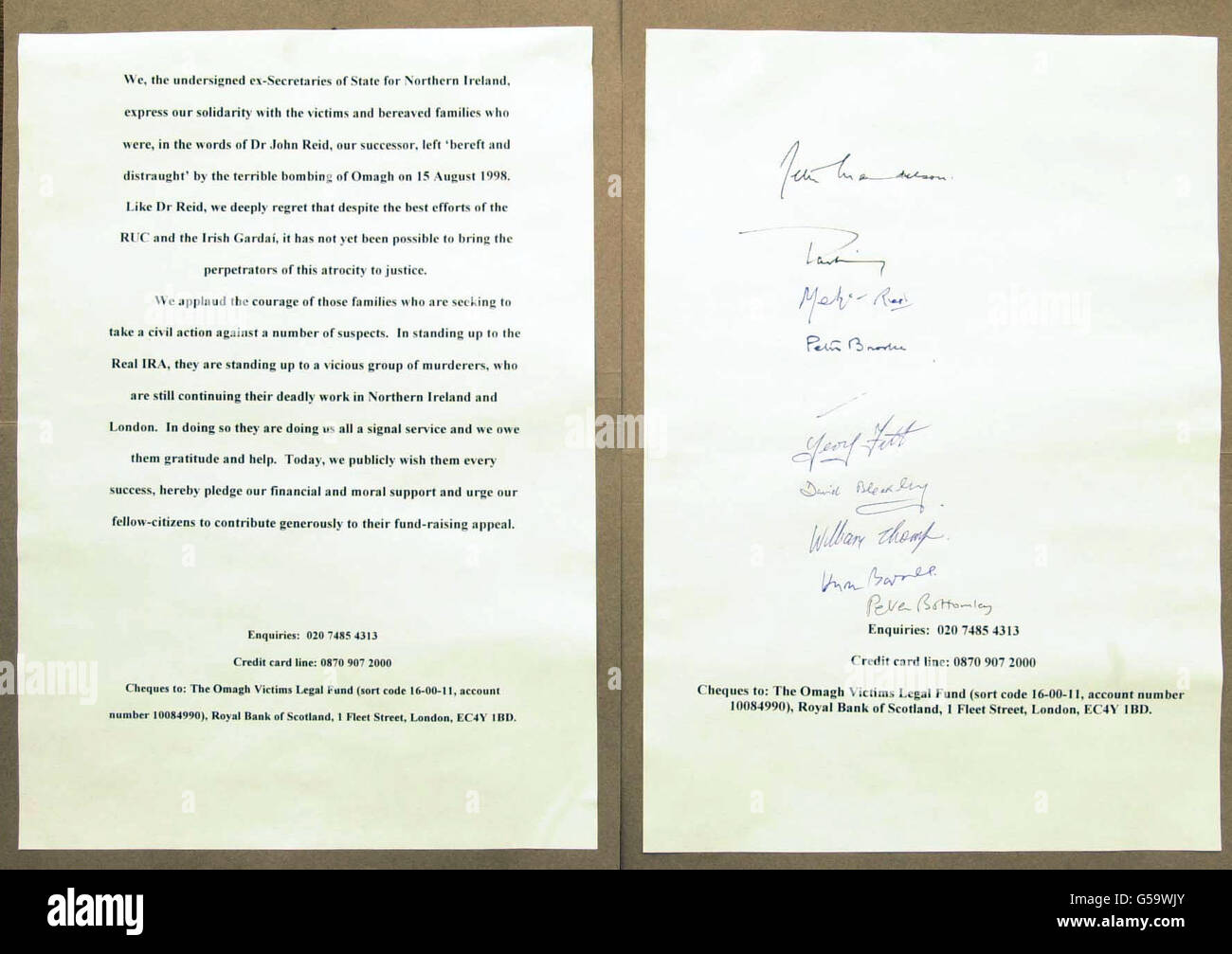 Omagh Bomb pledge Stock Photo - Alamy