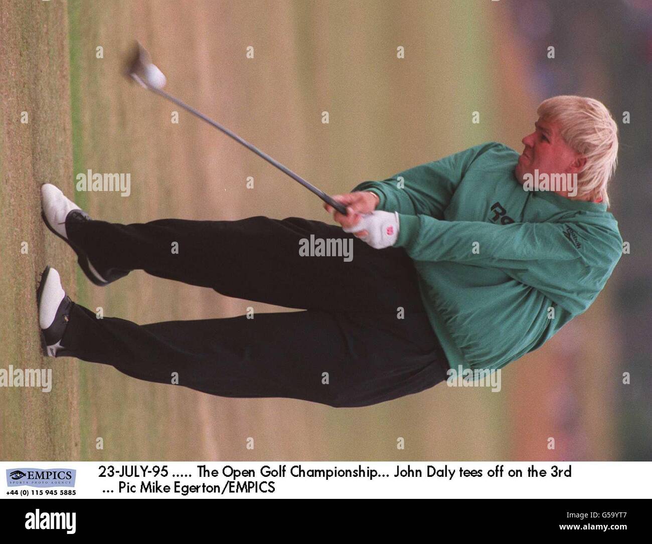 Open golf championship john daly tees off on 3rd hi-res stock ...