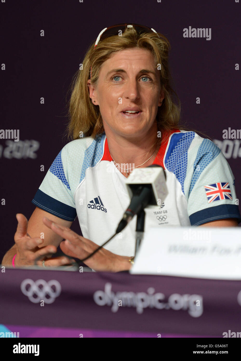 Great Britain's Kristina Cook during the press conference at Greenwich ...
