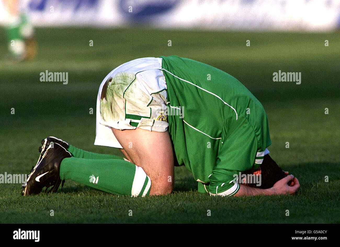Northern Ireland's Keith Gillespie shows his disbelief after losing 4-3 ...
