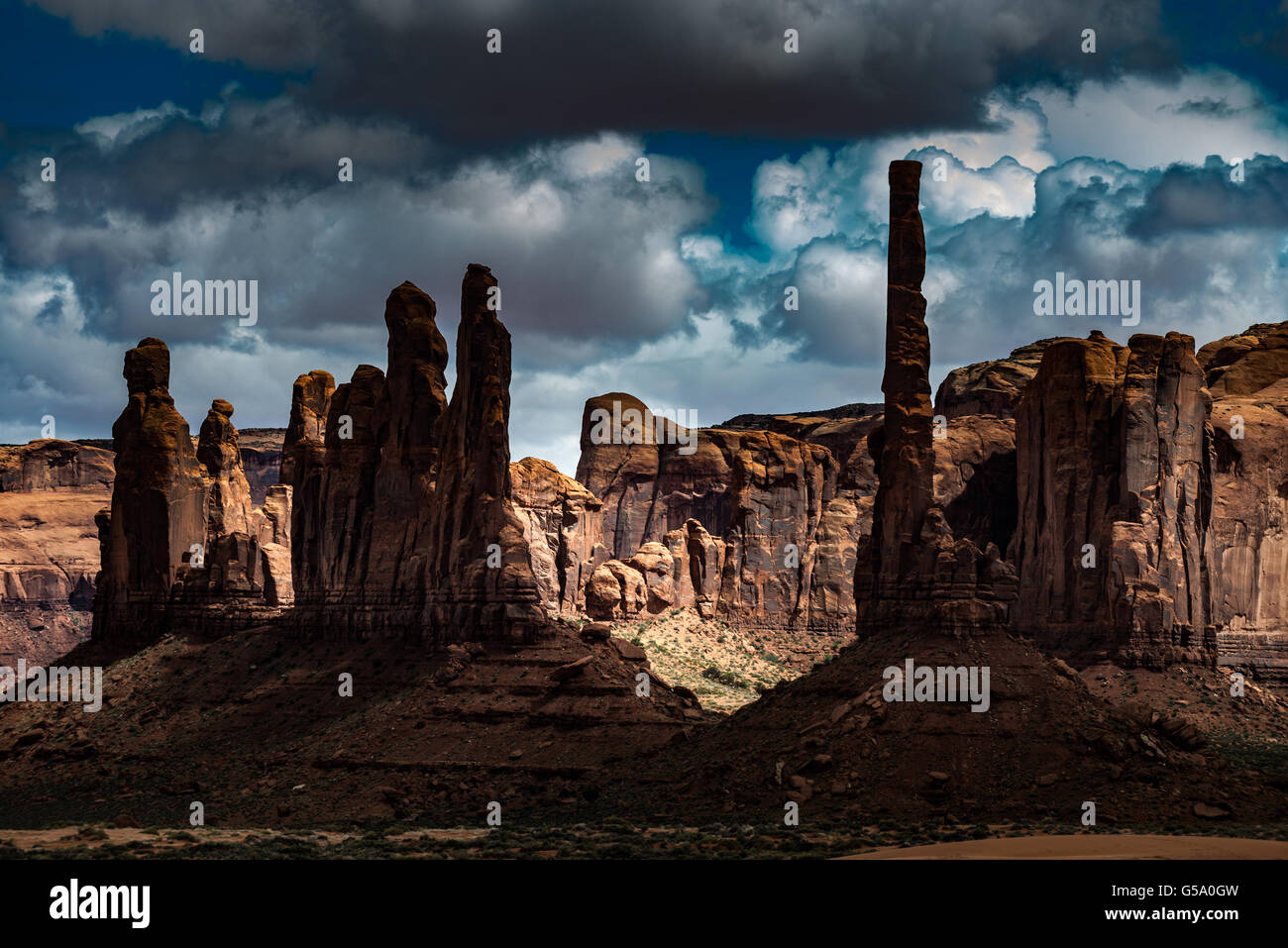 Totem Pole pillar rock spire Monument Valley Arizona USA Stock Photo ...