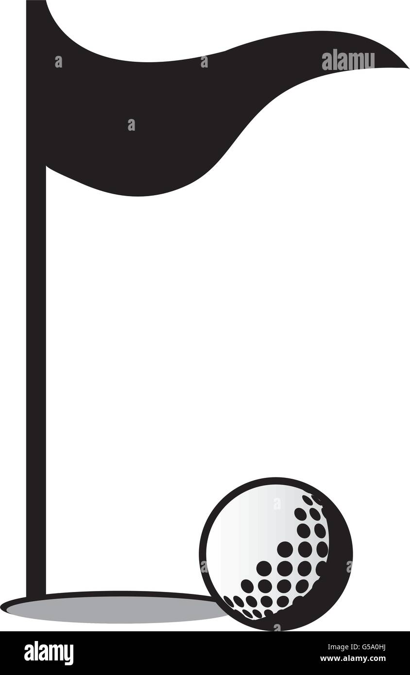 Golf flag ball line Stock Vector Images - Alamy