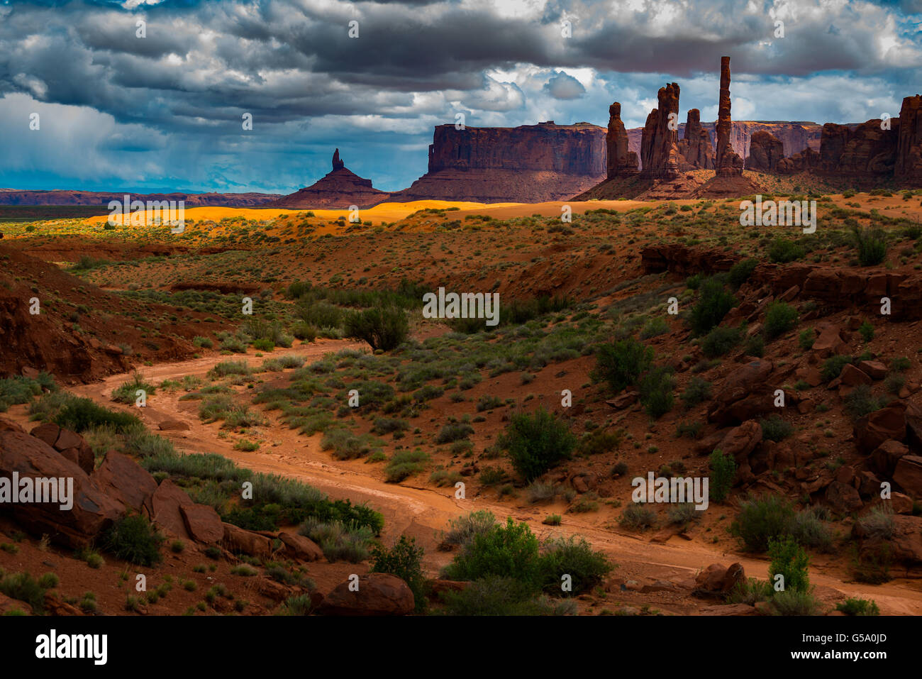 Totem Pole pillar rock spire Monument Valley Arizona USA Stock Photo ...