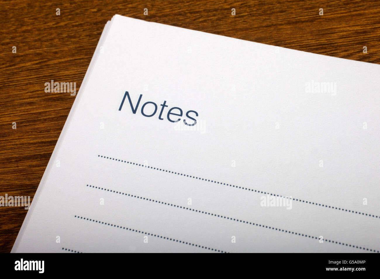 A blank Notes page in a notebook Stock Photo - Alamy