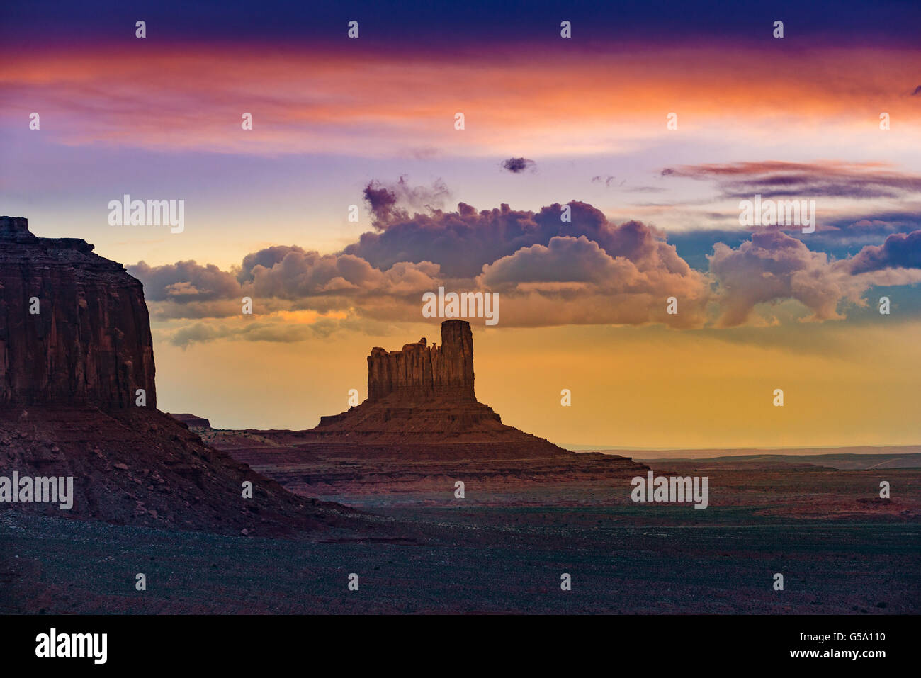 Castle Butte Monument Valley Arizona USA Famous Landmarks Stock Photo ...