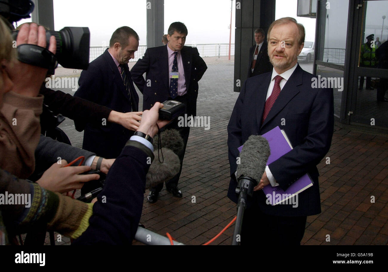 Foreign politics microphone tape recorder robin cook hi-res stock ...