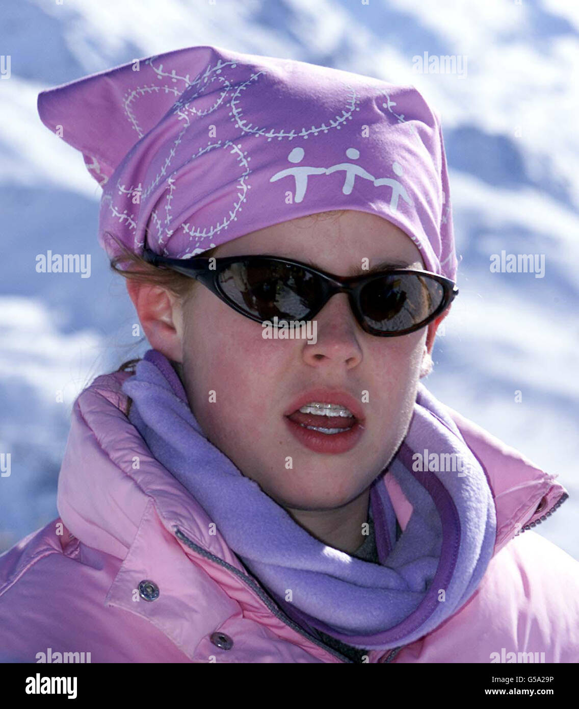 Princess Beatrice during a ski-ing holiday with her parents the Duke ...