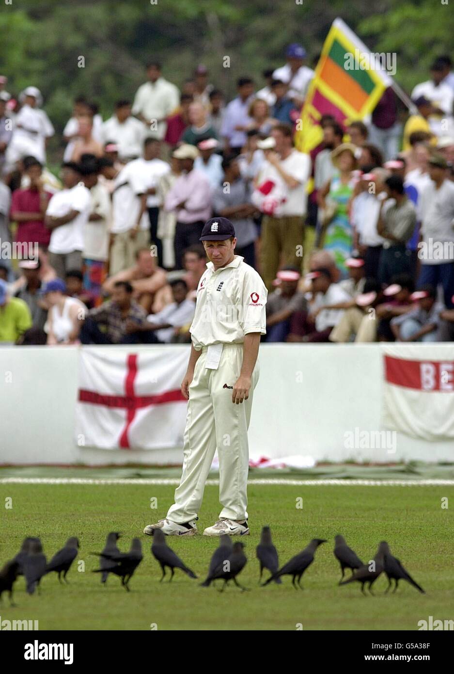 England's Robert Croft on the boundary, during the first Test cricket ...