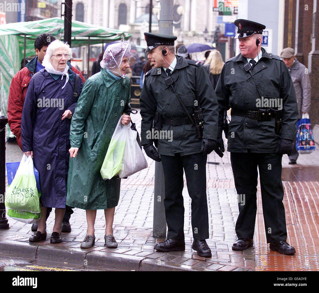 RUC officers on Patrol in Belfast city centre, on the eve of an ...