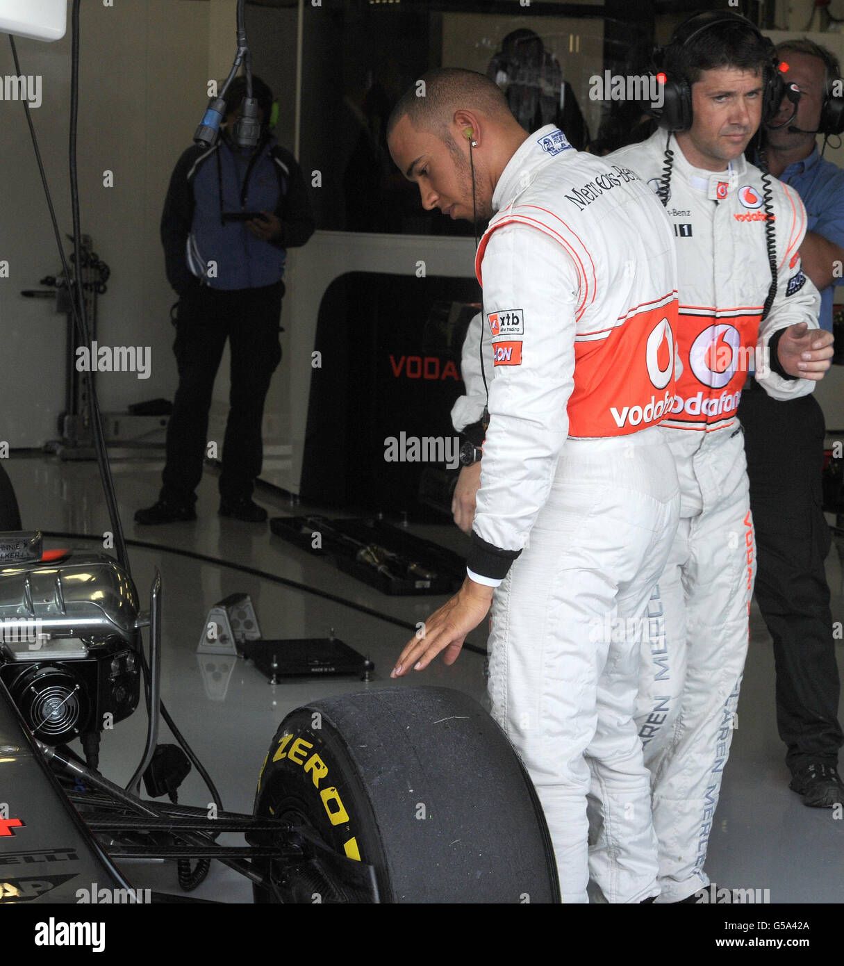 Vodafone mclaren driver lewis hamilton third practice silverstone hi ...