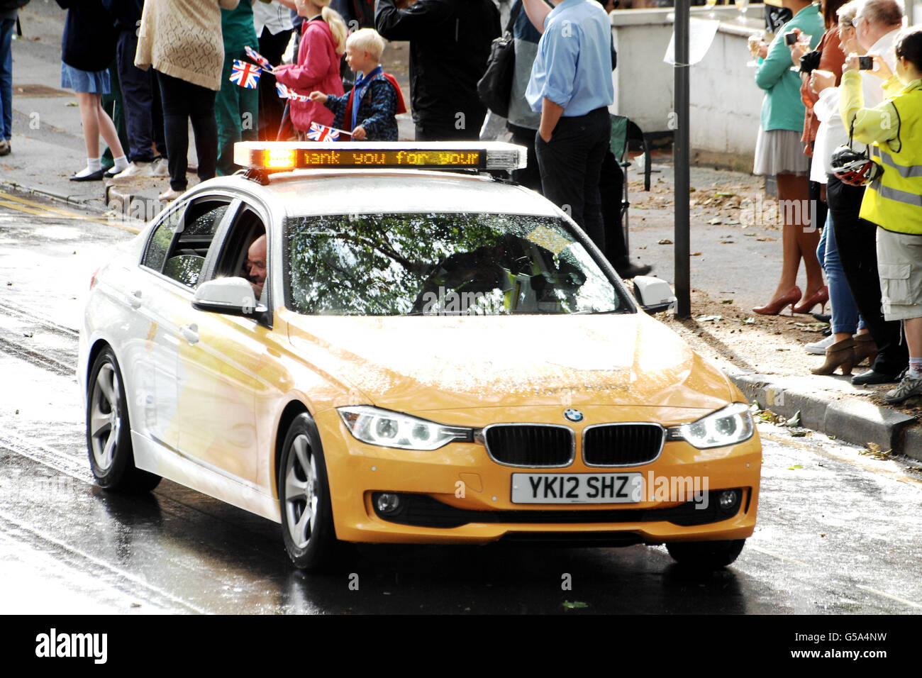An olympic torch relay support vehicle hi-res stock photography and ...