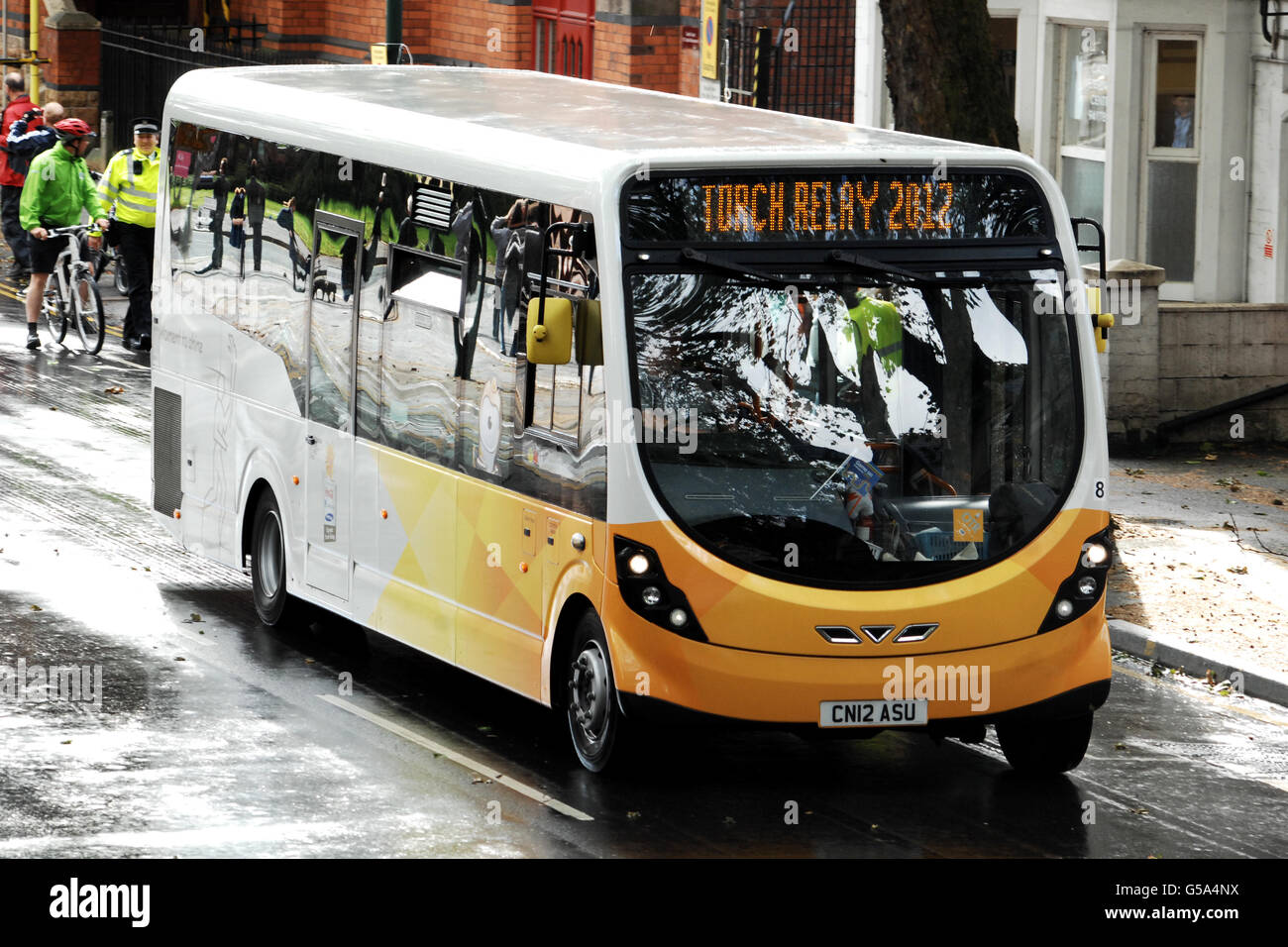 An Olympic Torch Relay support vehicle Stock Photo - Alamy