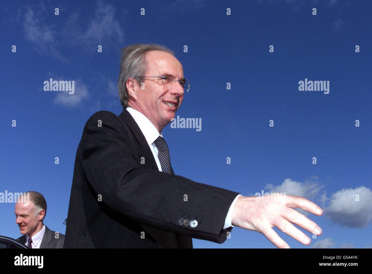England manager Sven-Goran Eriksson arrives at Villa Park, Birmingham ...