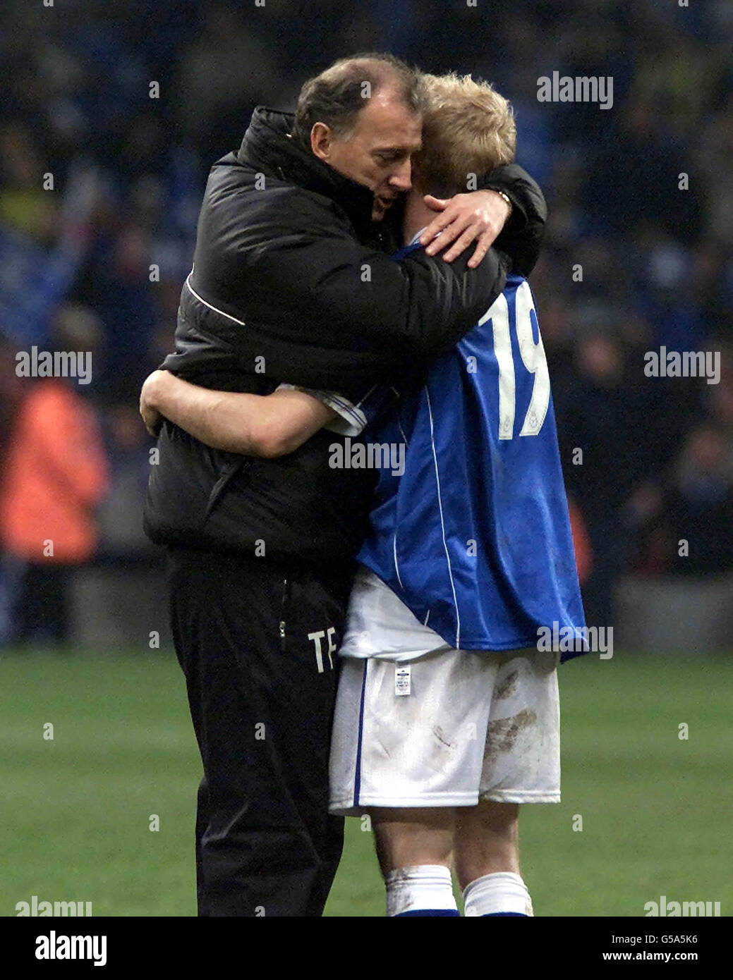Birmingham City football manager Trevor Francis (left) consoles his ...