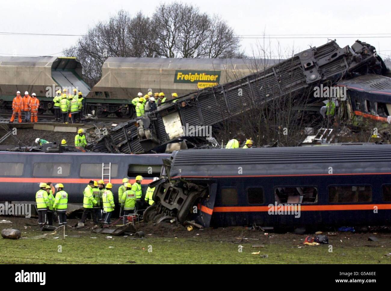 Selby train Crash scene Stock Photo - Alamy