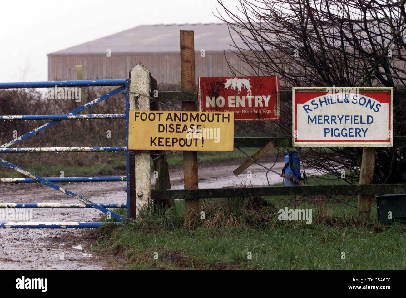 Farm sign keep out no entry gate reviewfeb februaryreview hi-res stock ...