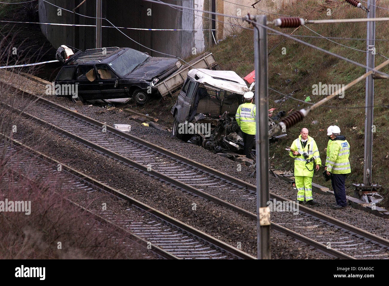 Great Heck train Crash scene Stock Photo - Alamy