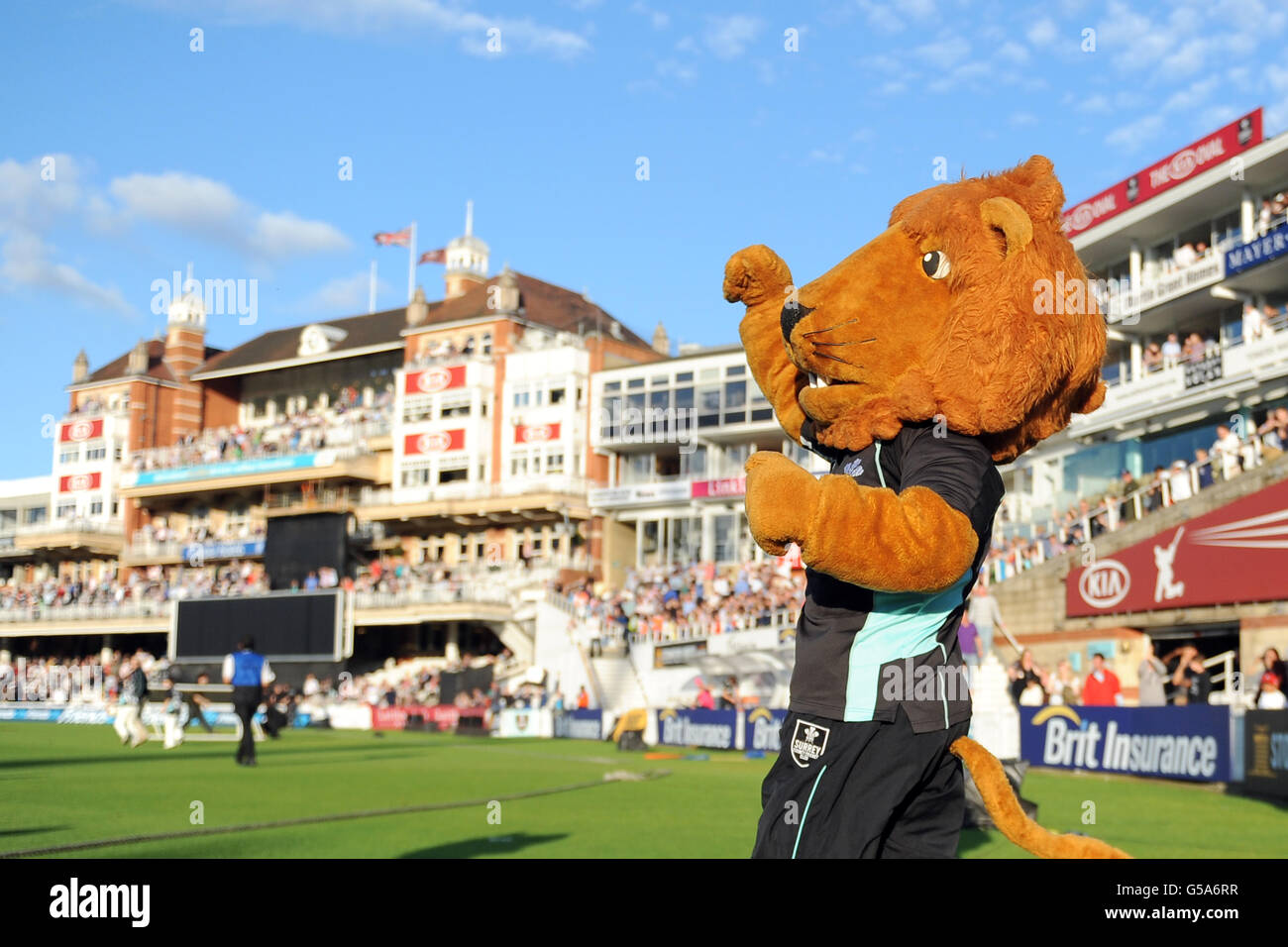 Surrey lions the lion competes in the london derby hi-res stock ...