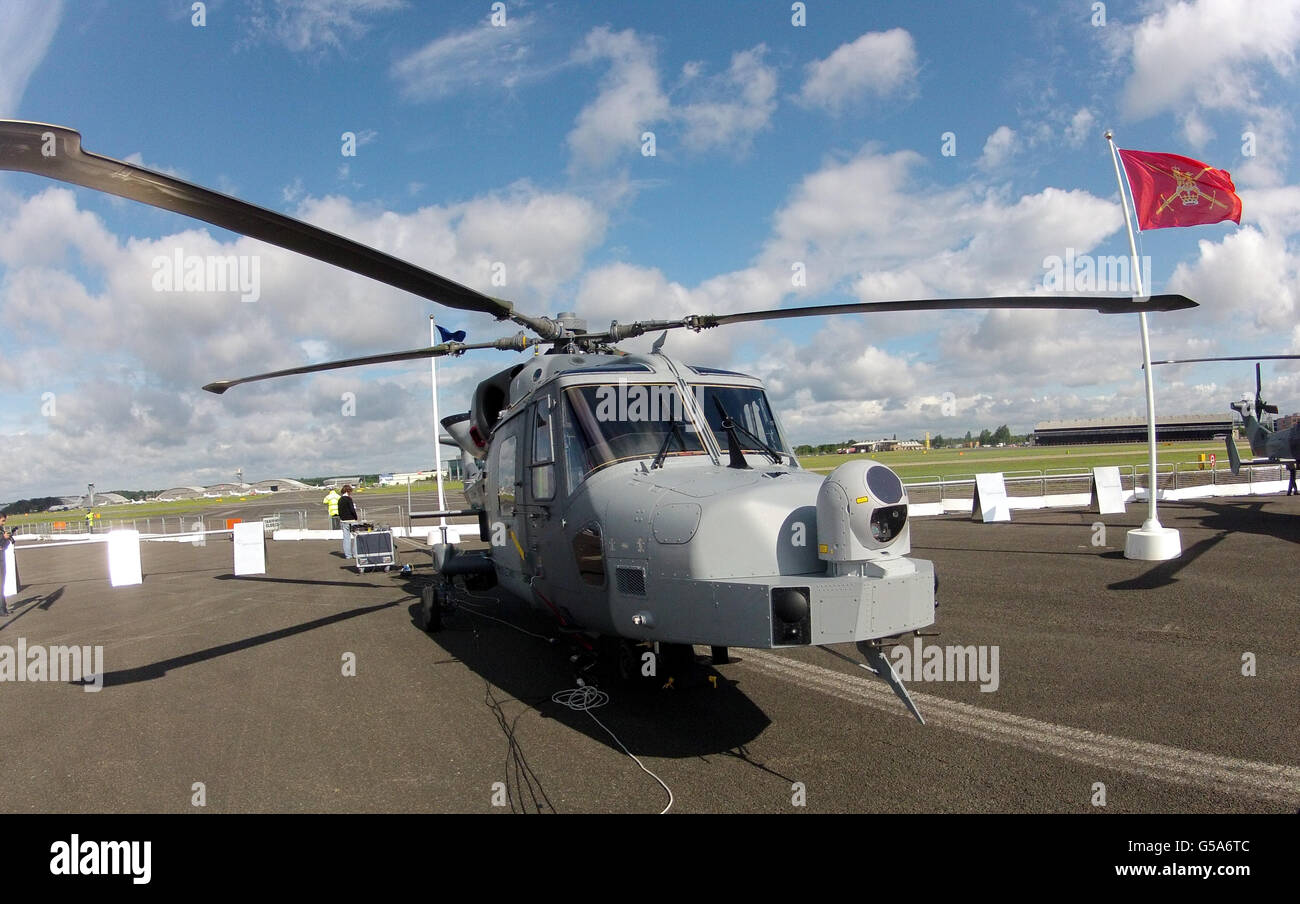 A general view of a new Wildcat Helicopter at the official handover ...