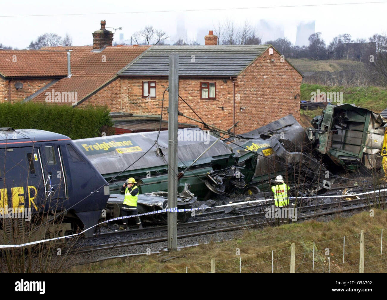 Train Crash scene Stock Photo - Alamy