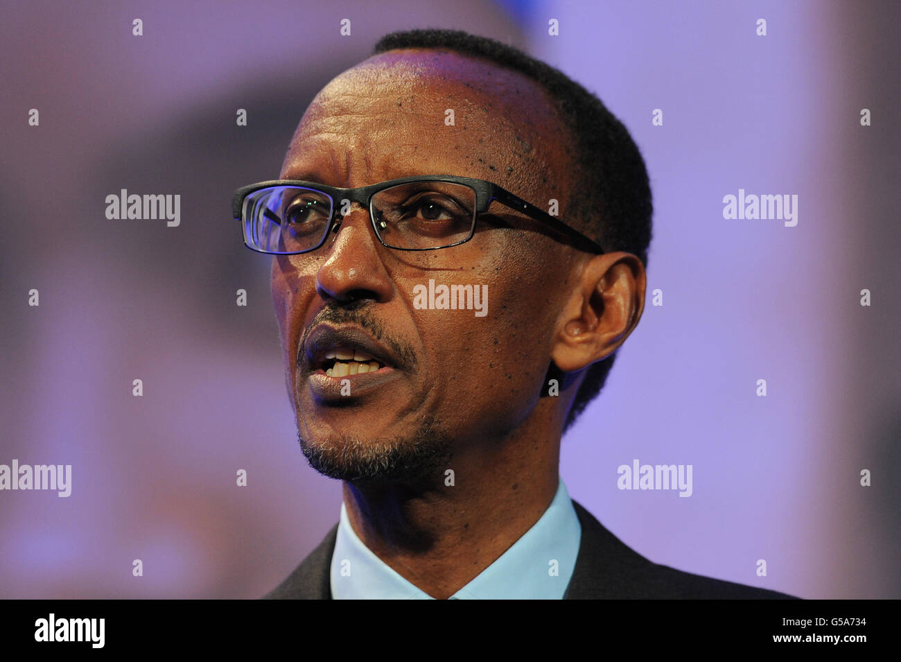 Rwanda President, Paul Kagame, speaks during the London Summit on ...