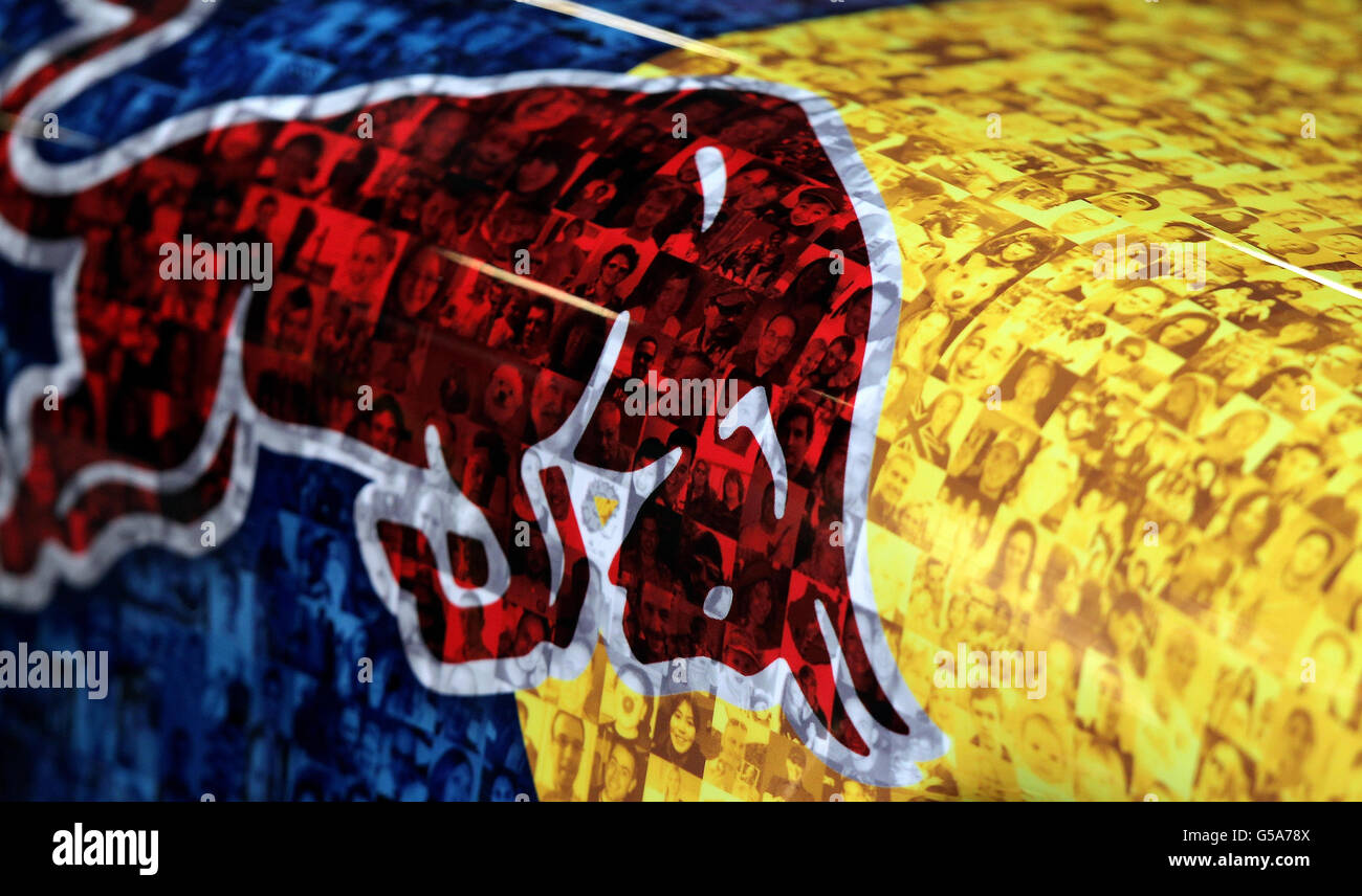 Red Bull Racing new livery which includes fans faces on the car during ...