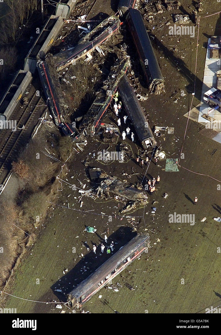 Train Crash Aerial view Stock Photo - Alamy