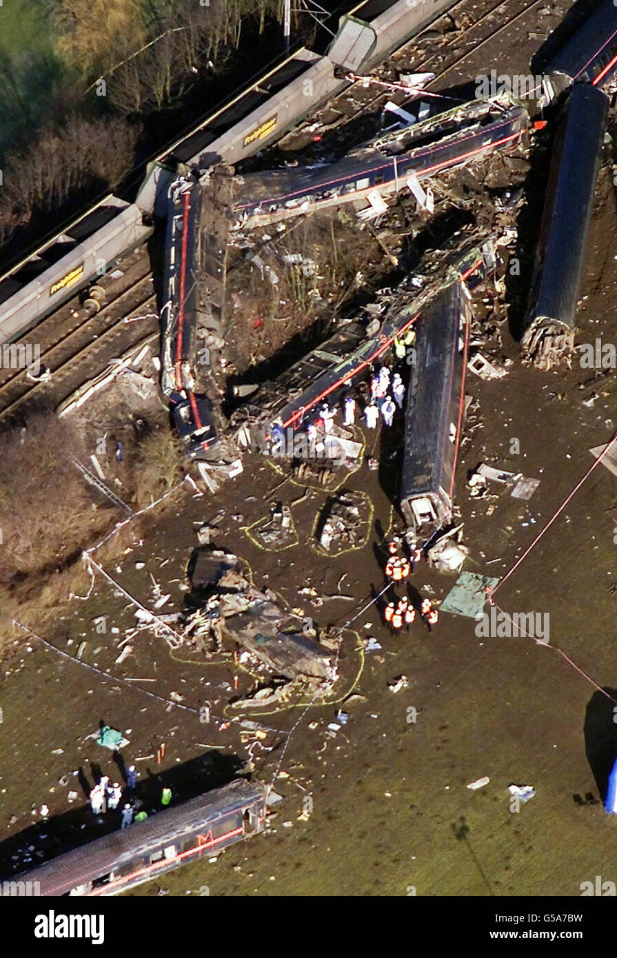 Train Crash Aerial view Stock Photo - Alamy